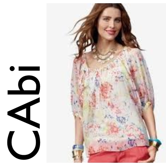 Tops | Vintage Cabi In Case Blouse Floral Sheer Top | Poshmark